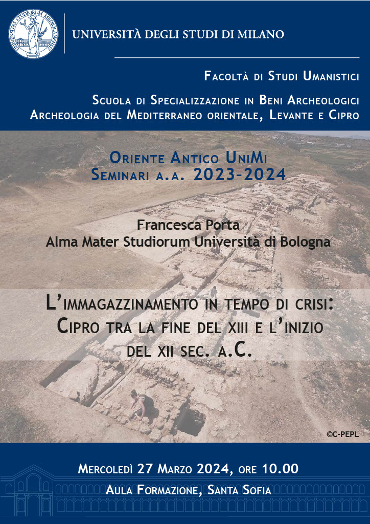 A seminar for the Post-Graduation School of Archaeology by Francesca Porta about storage methods ...